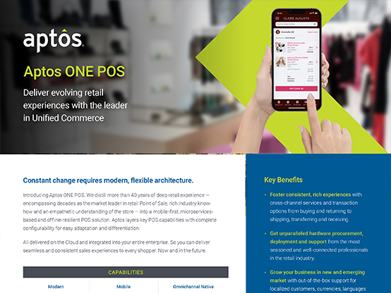 Aptos ONE POS | Omnichannel Retail Cloud POS